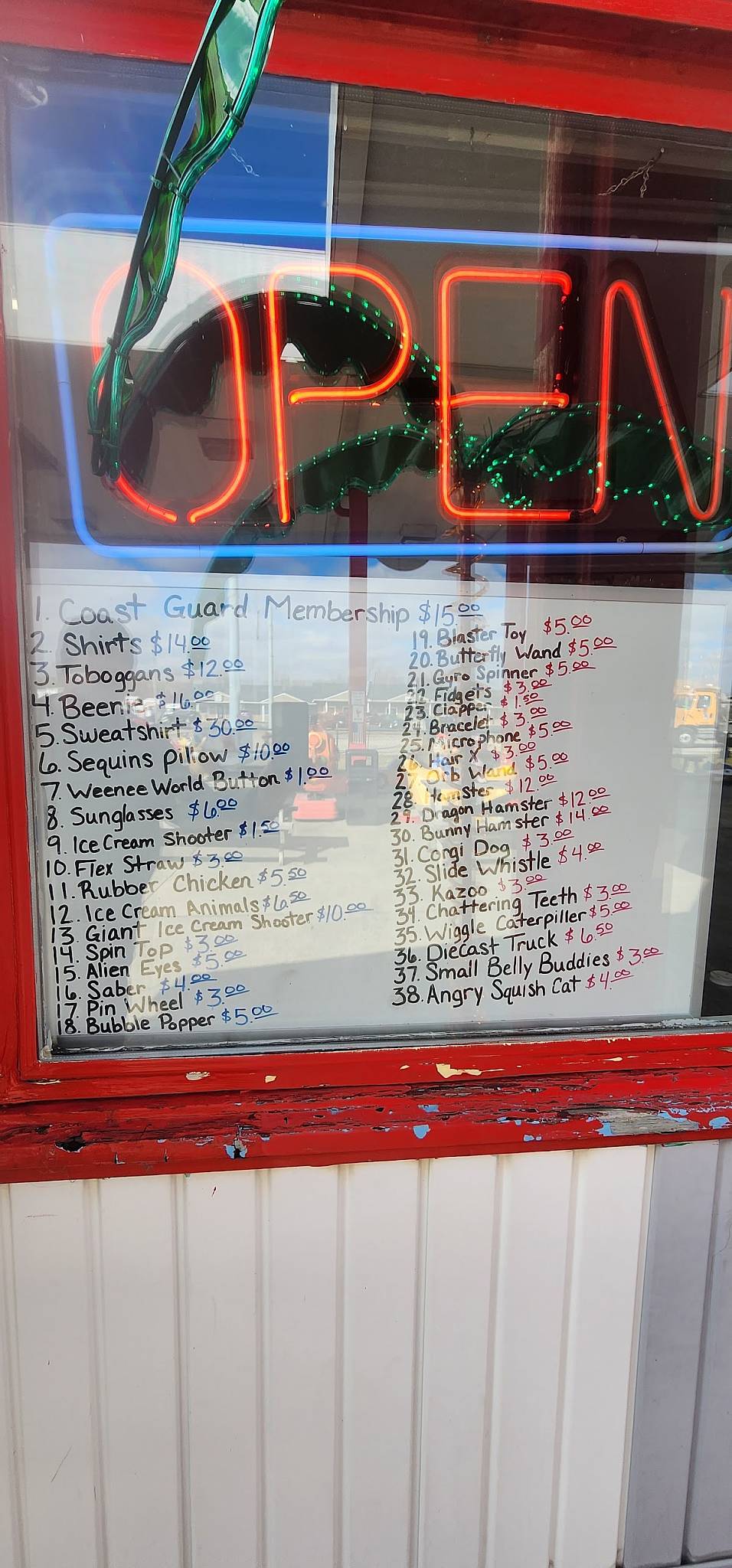 Menu at Weenee World fast food, New Castle