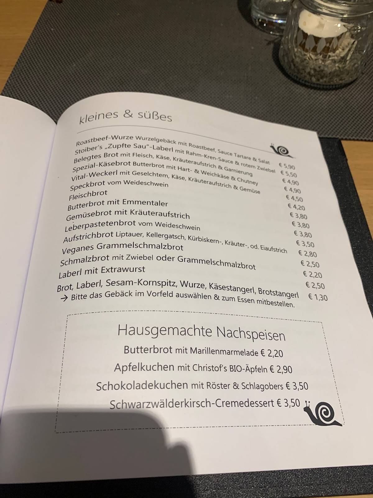 Speisekarte von Weinbau & Heuriger Stoiber restaurant, Krems an der Donau
