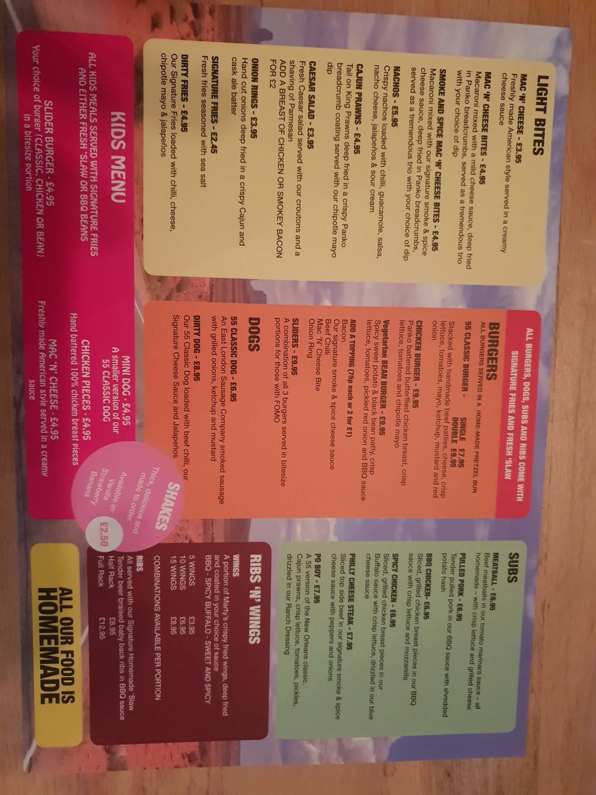 Menu at Welsh Harp pub & bar, Waltham Abbey