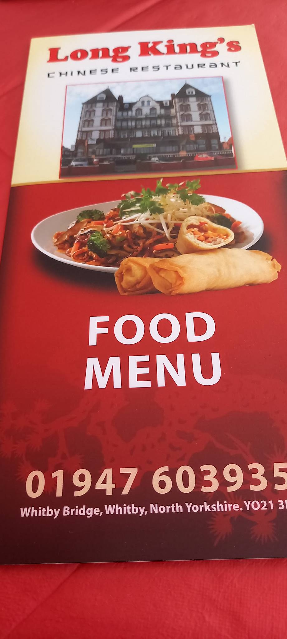 Menu at Long King Chinese Restaurant, Whitby