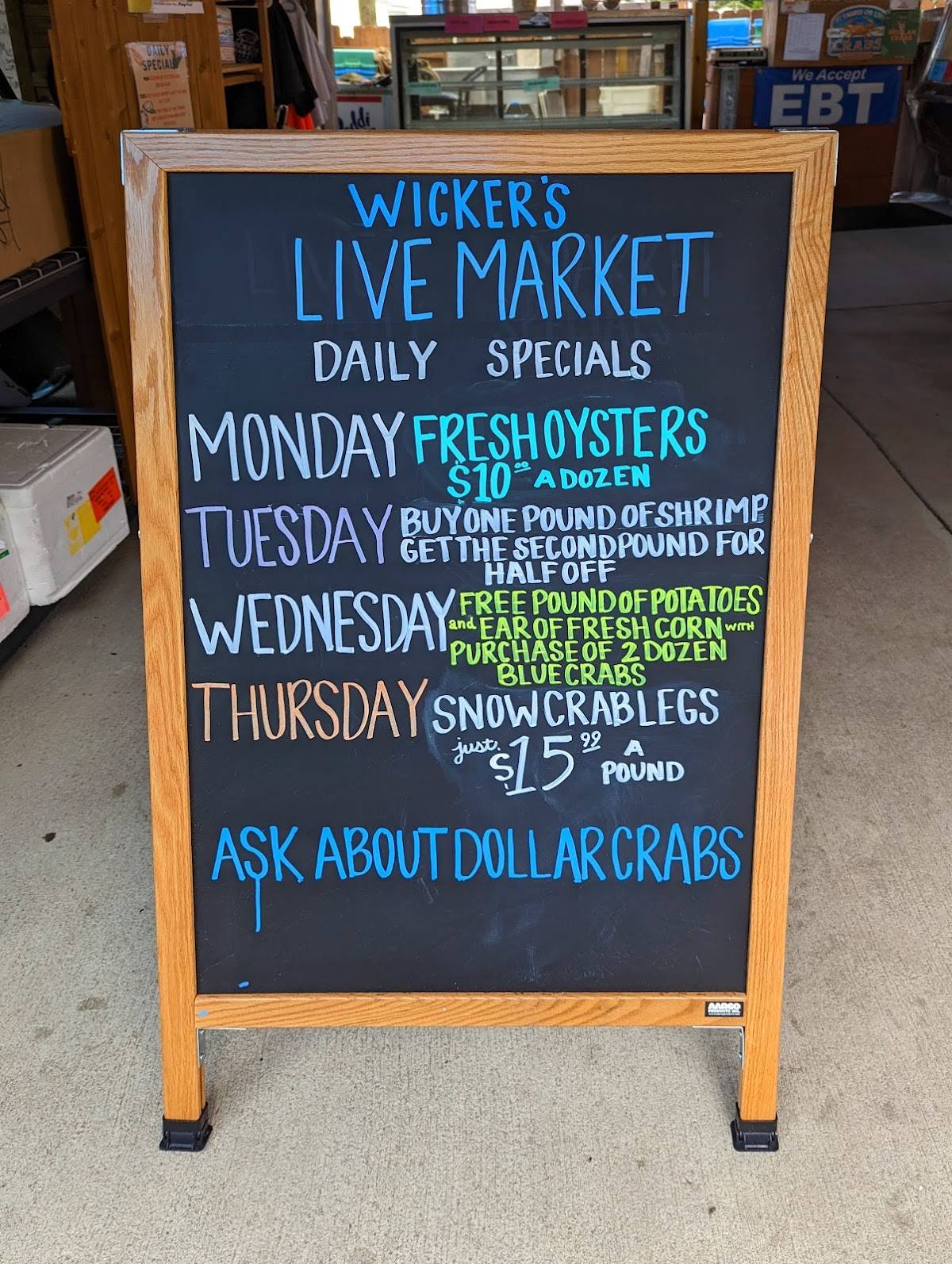 Menu at Wicker's Crab Pot Seafood pub & bar, Chesapeake