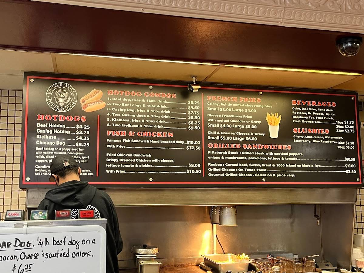 Menu at Wiener World Pittsburgh restaurant, Pittsburgh