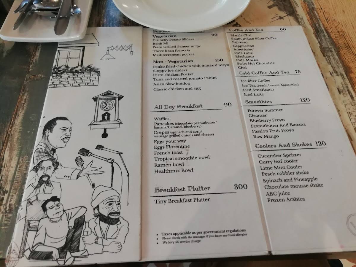 Menu at Writer's Cafe - Gopalapuram, Chennai, 98
