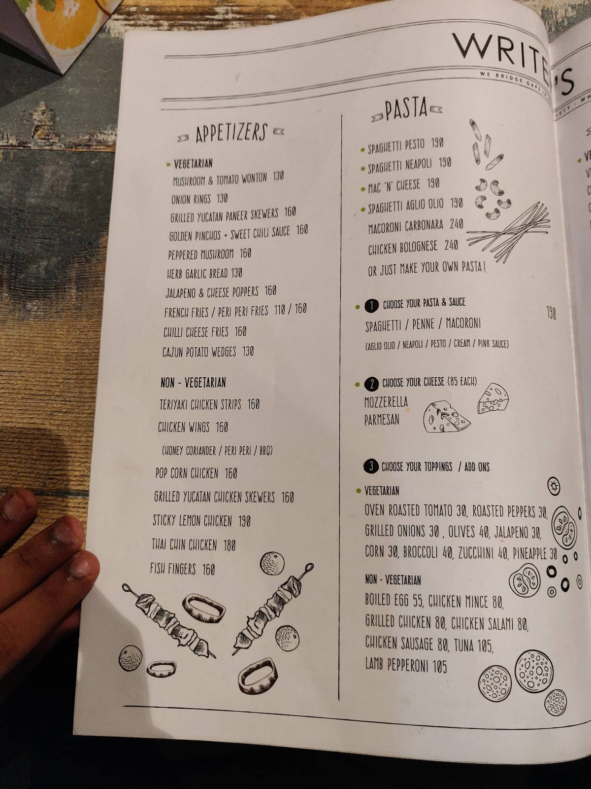 Menu at Writer's Cafe - Gopalapuram, Chennai, 98