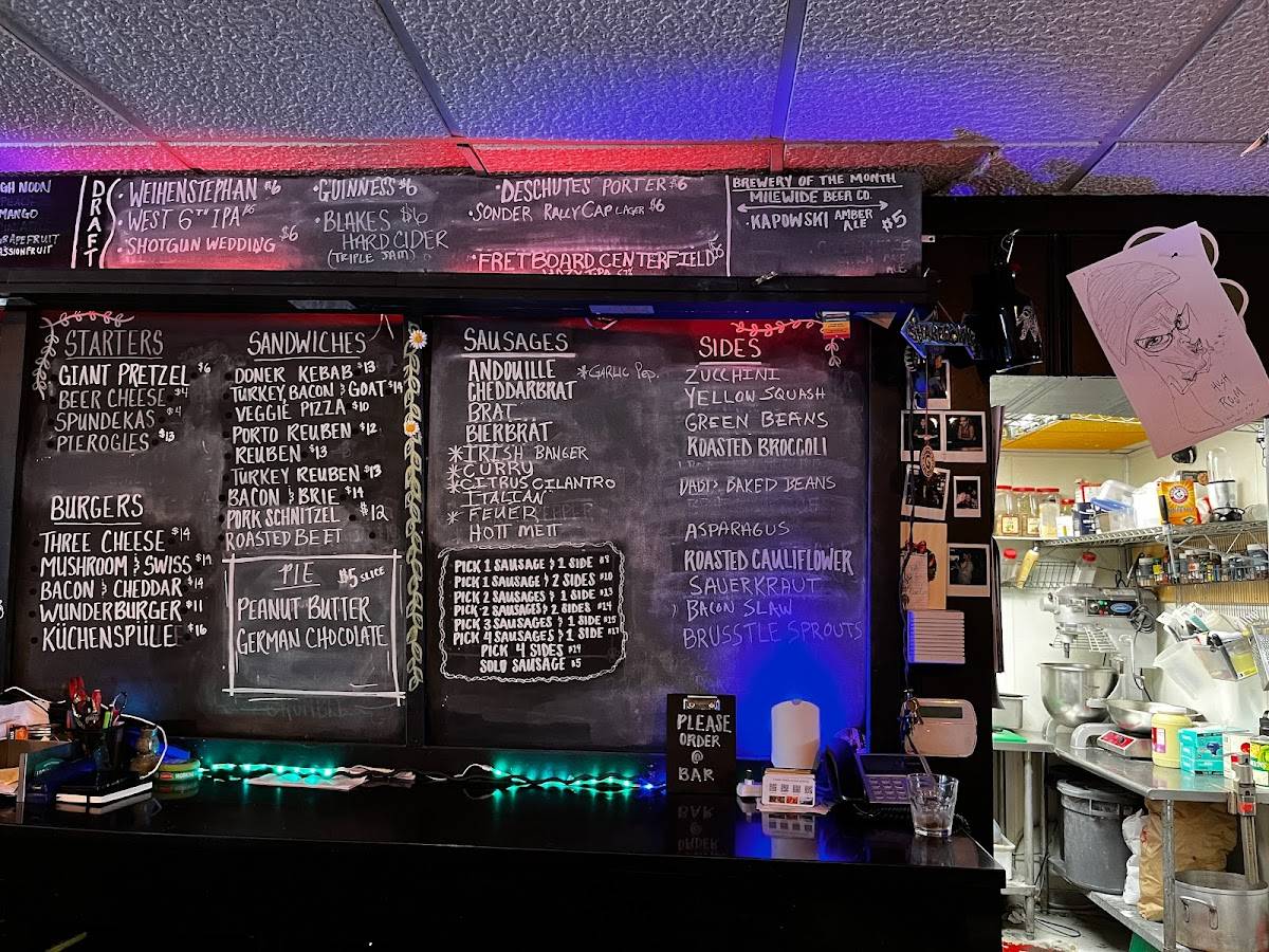 Menu at Wunderbar!, Covington