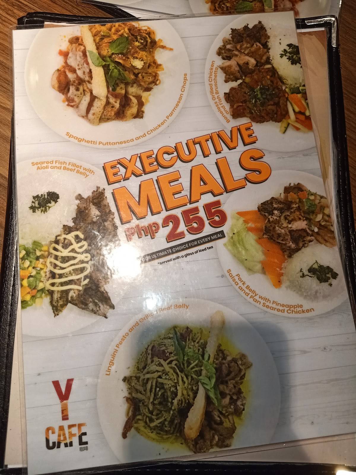 Menu at Y Cafe, Makati, Brgy