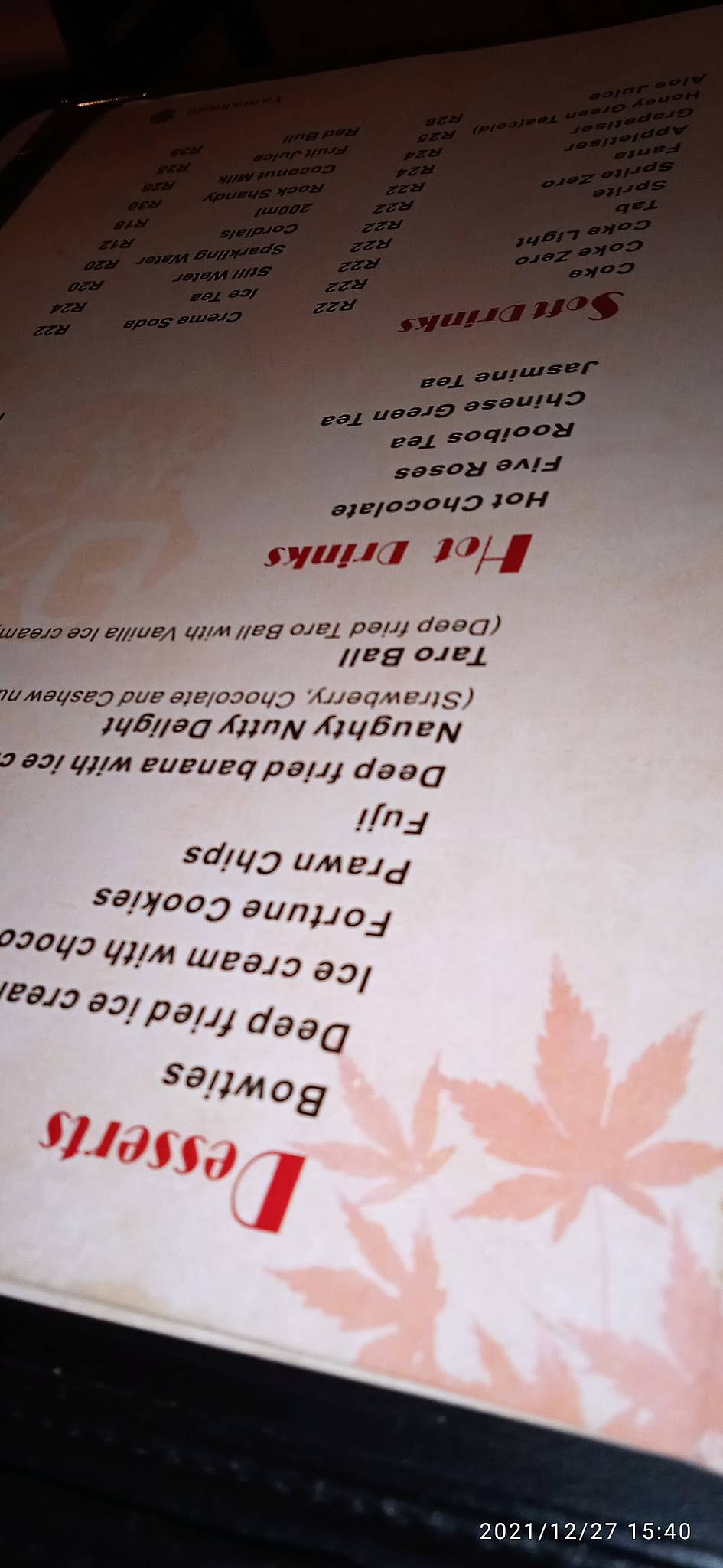 Menu at Yamakado Sushi Restaurant, Pretoria, The Grove Mall