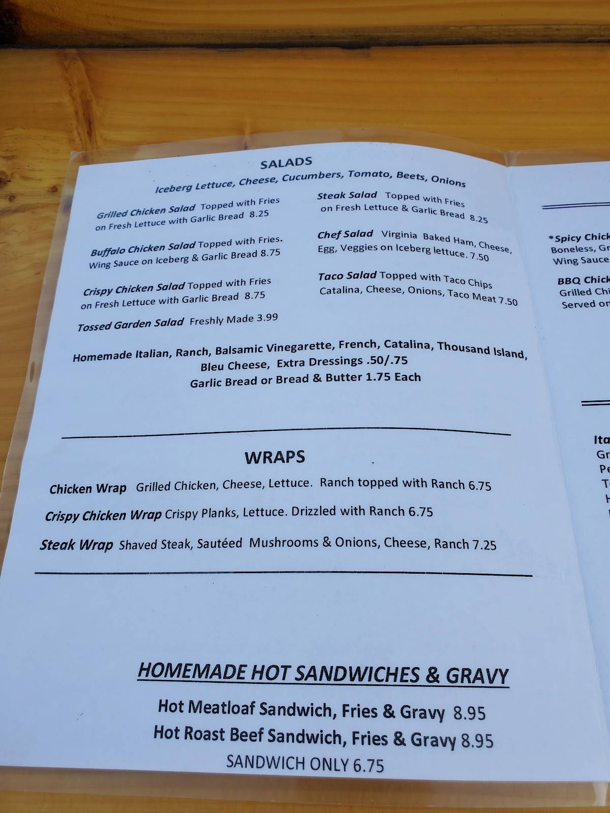 Menu at Ye Olde Inn pub & bar, Dunbar