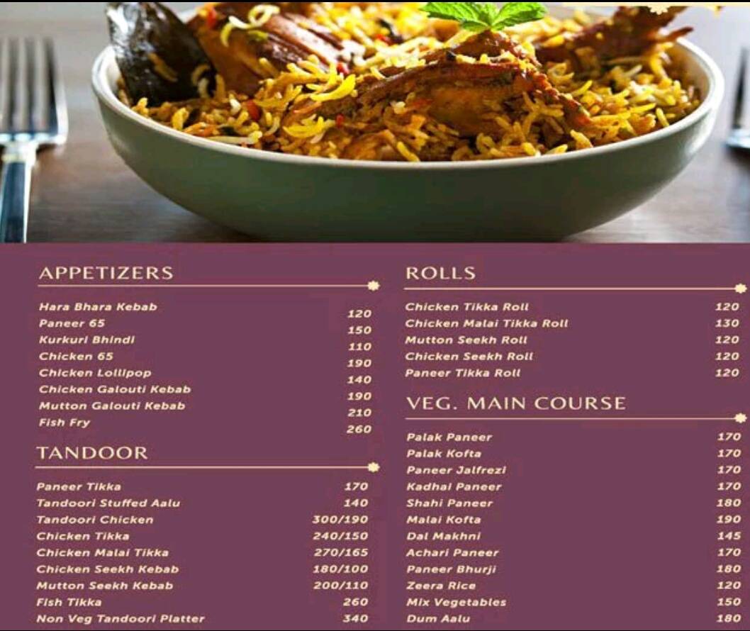 Menu at Zauk Biryani & More, Greater Noida