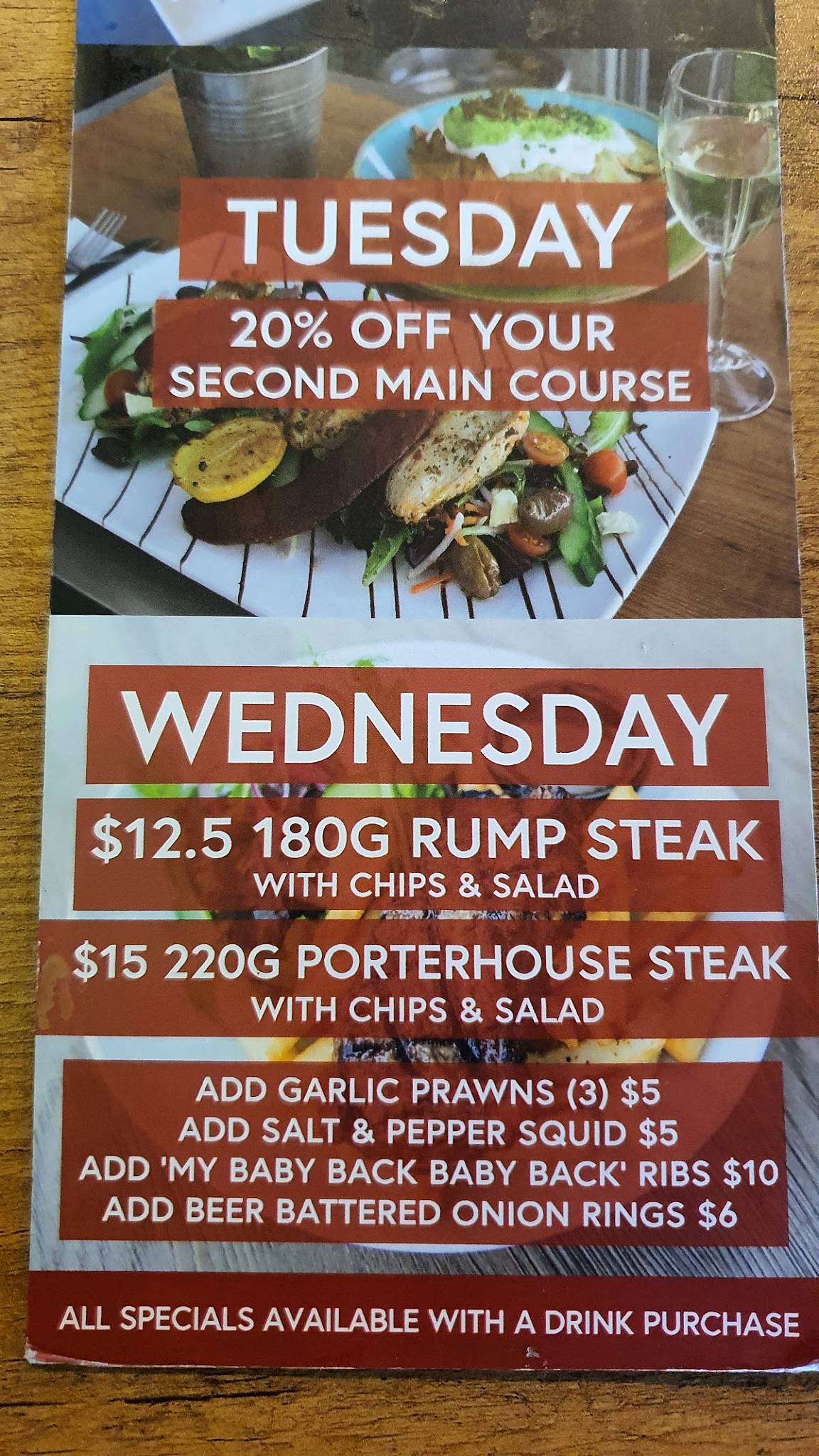 Menu at two40three Bar & Grill, Morley