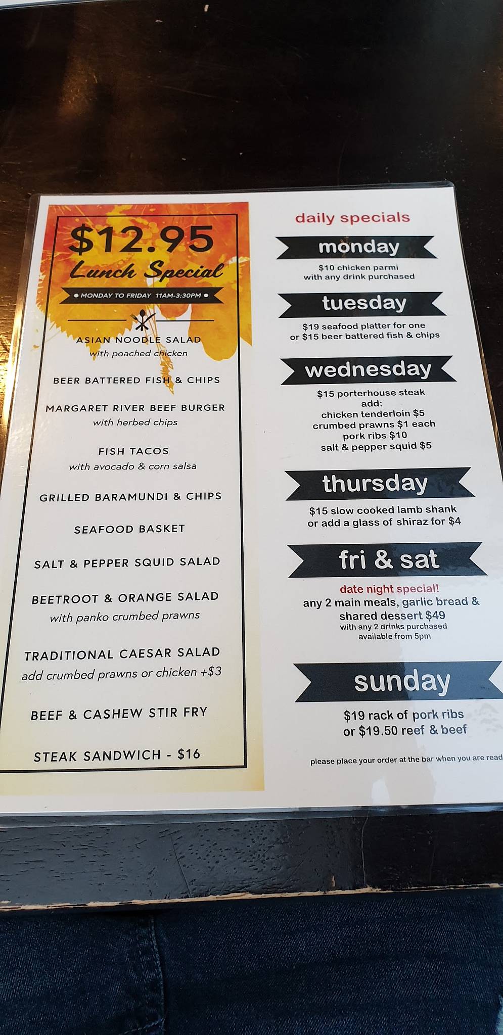 Menu at two40three Bar & Grill, Morley