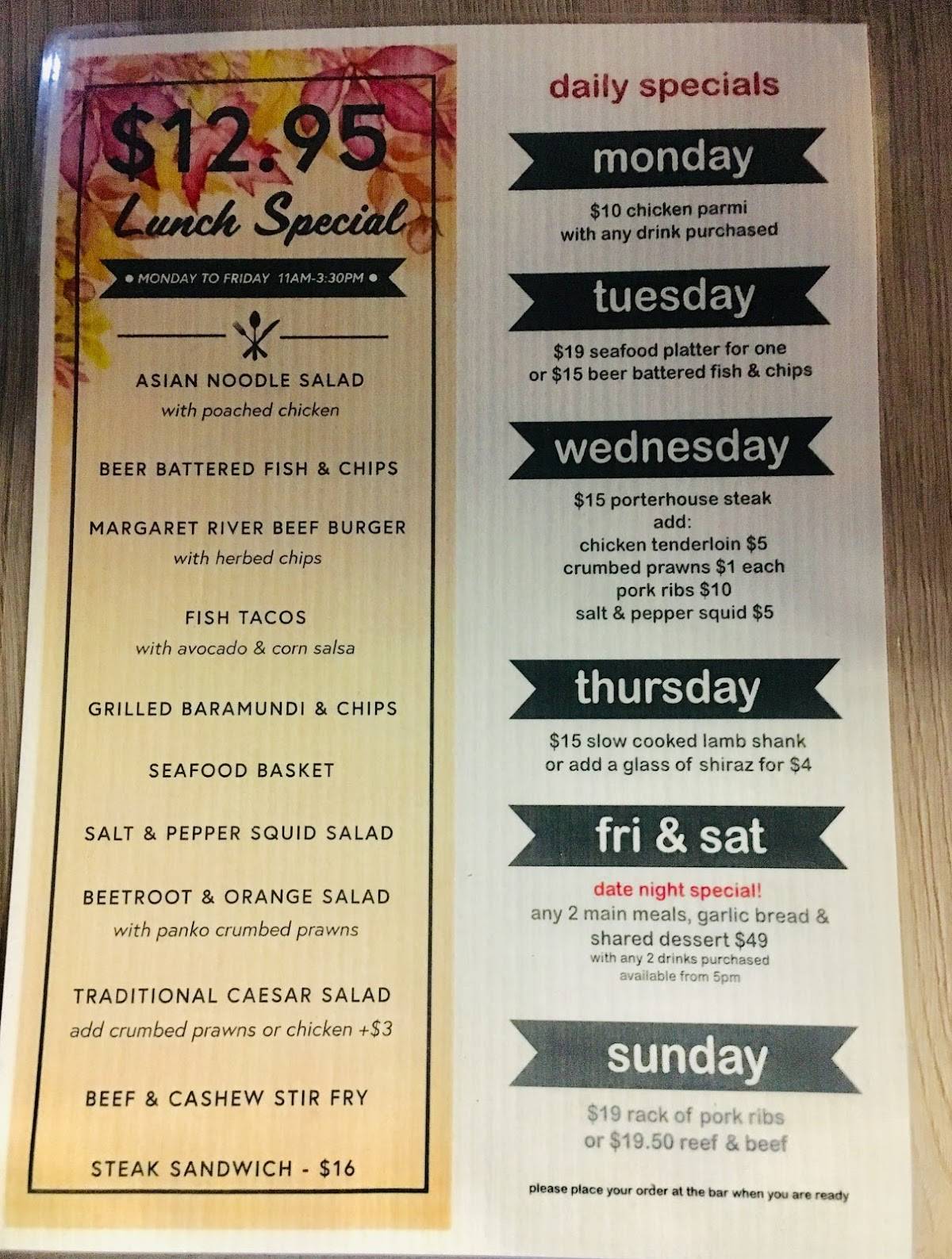 Menu at two40three Bar & Grill, Morley