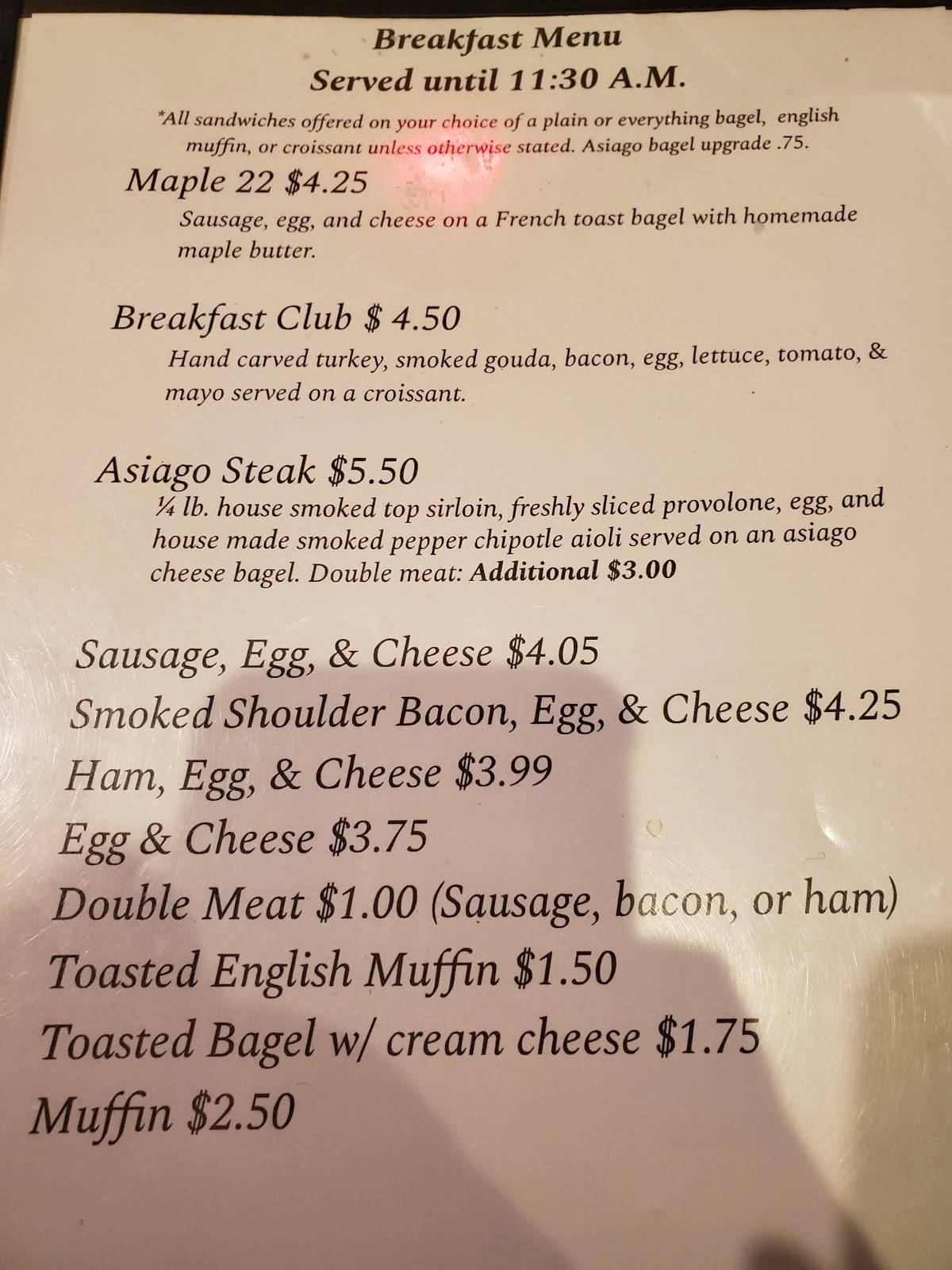 Menu at 1922 Coffee And Brew pub & bar, Painesville