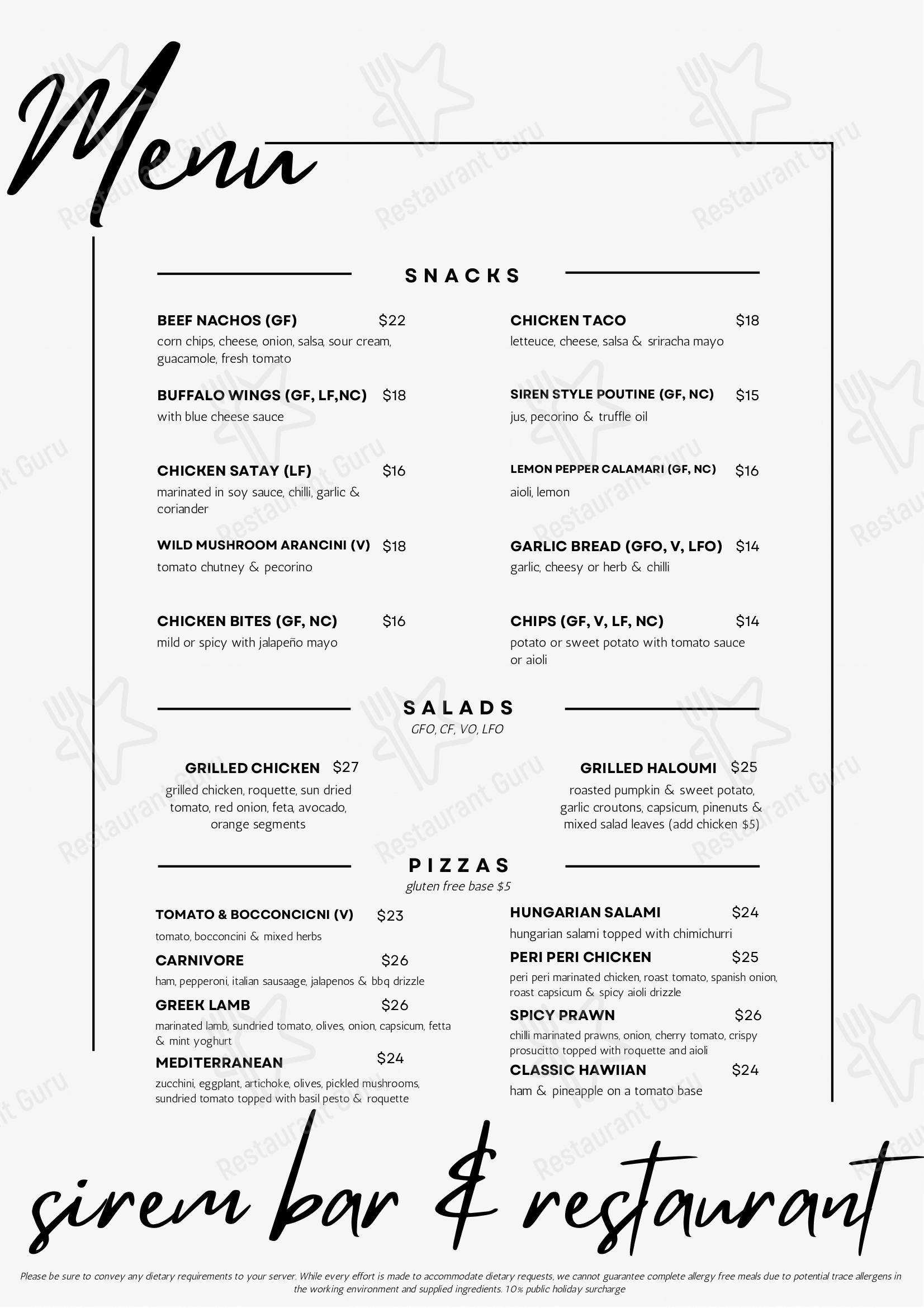 Menu at Jan's Chicken & Seafood fast food, Glenelg East
