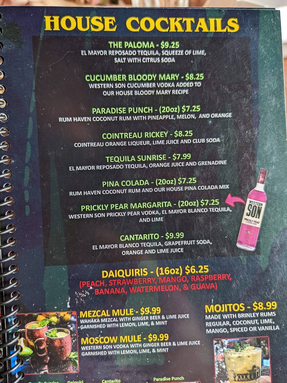 Menu at Agavero Grill & Cantina restaurant, Collinsville