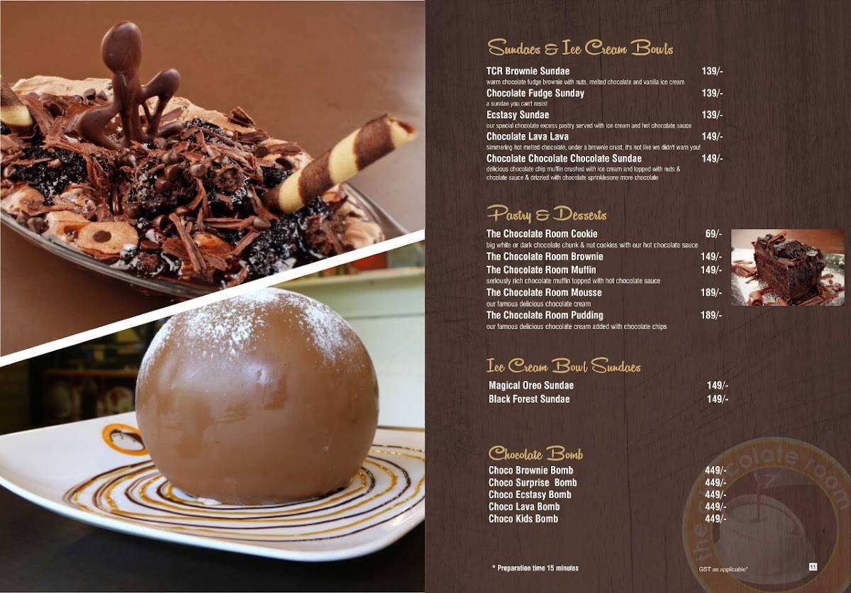 Menu at The Chocolate Room Vaishnodevi, Ahmedabad, Ahmedabad