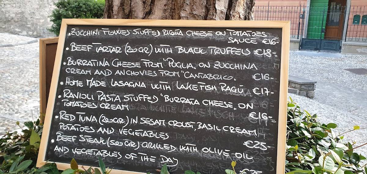 Menu at Al Prato Restaurant, Varenna