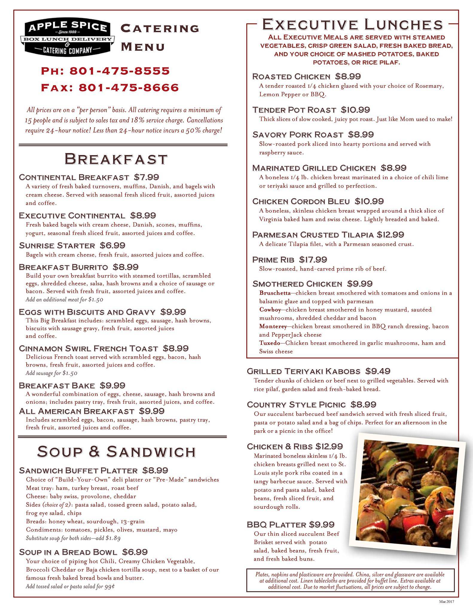 Menu at Apple Spice, Ogden, 148 W Patterson St