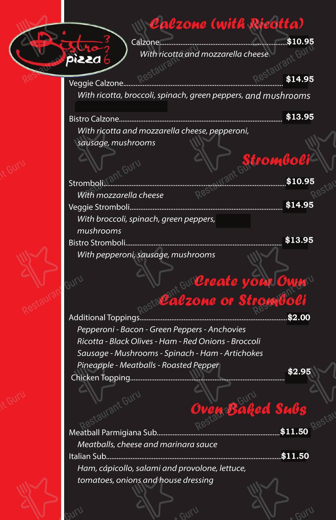 Menu at Arabellas restaurant, Winter Haven