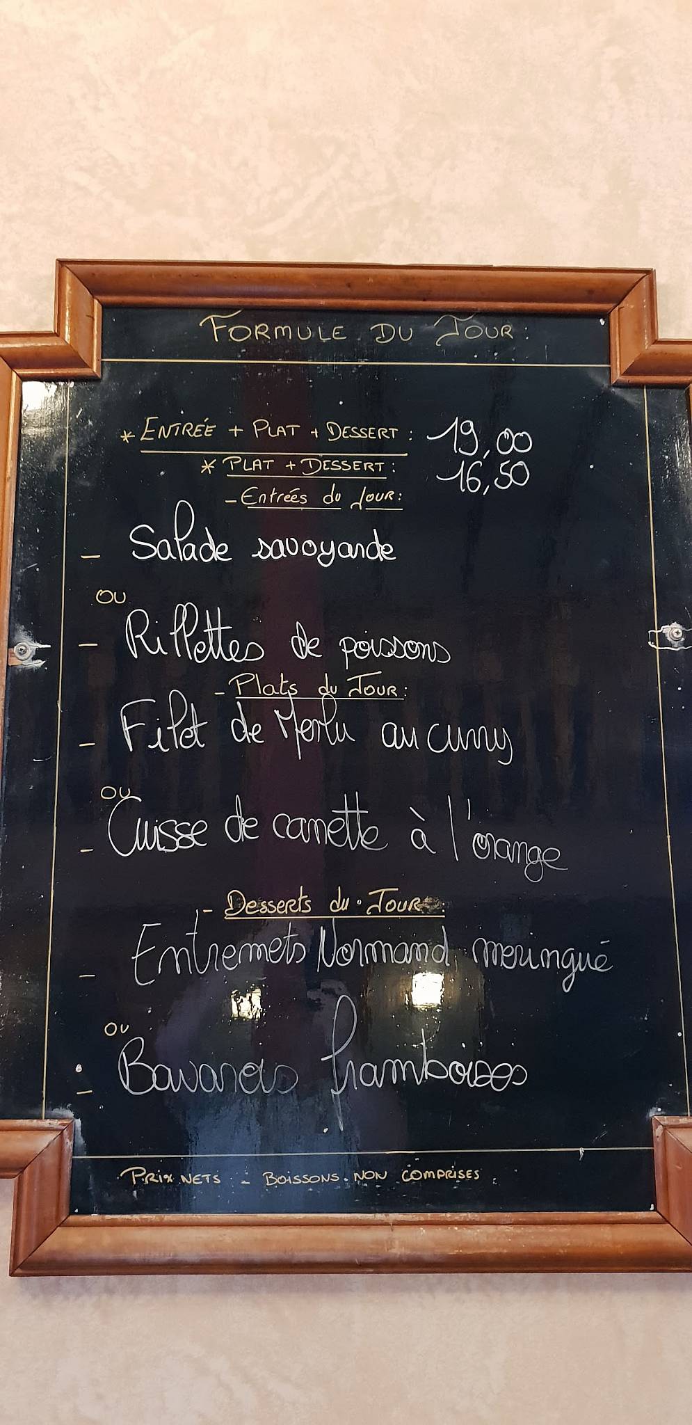Menu au Le Bistrot de Pierre restaurant, Avranches