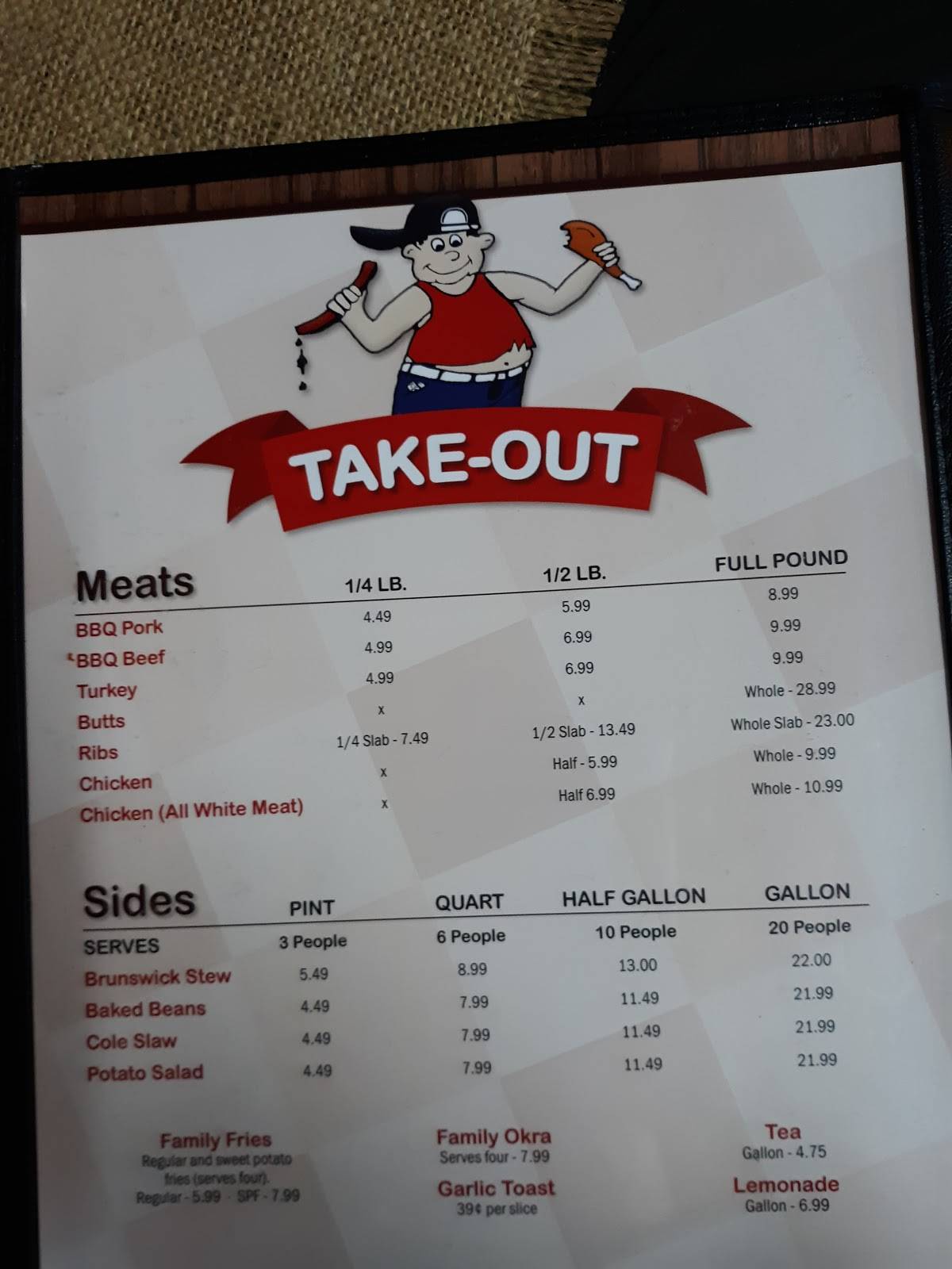 Menu at Fat Boy's Backyard BBQ & More, Sylvester