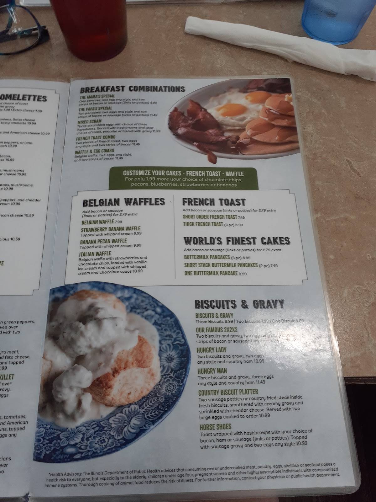 Menu at Spring Garden Restaurant, Taylorville