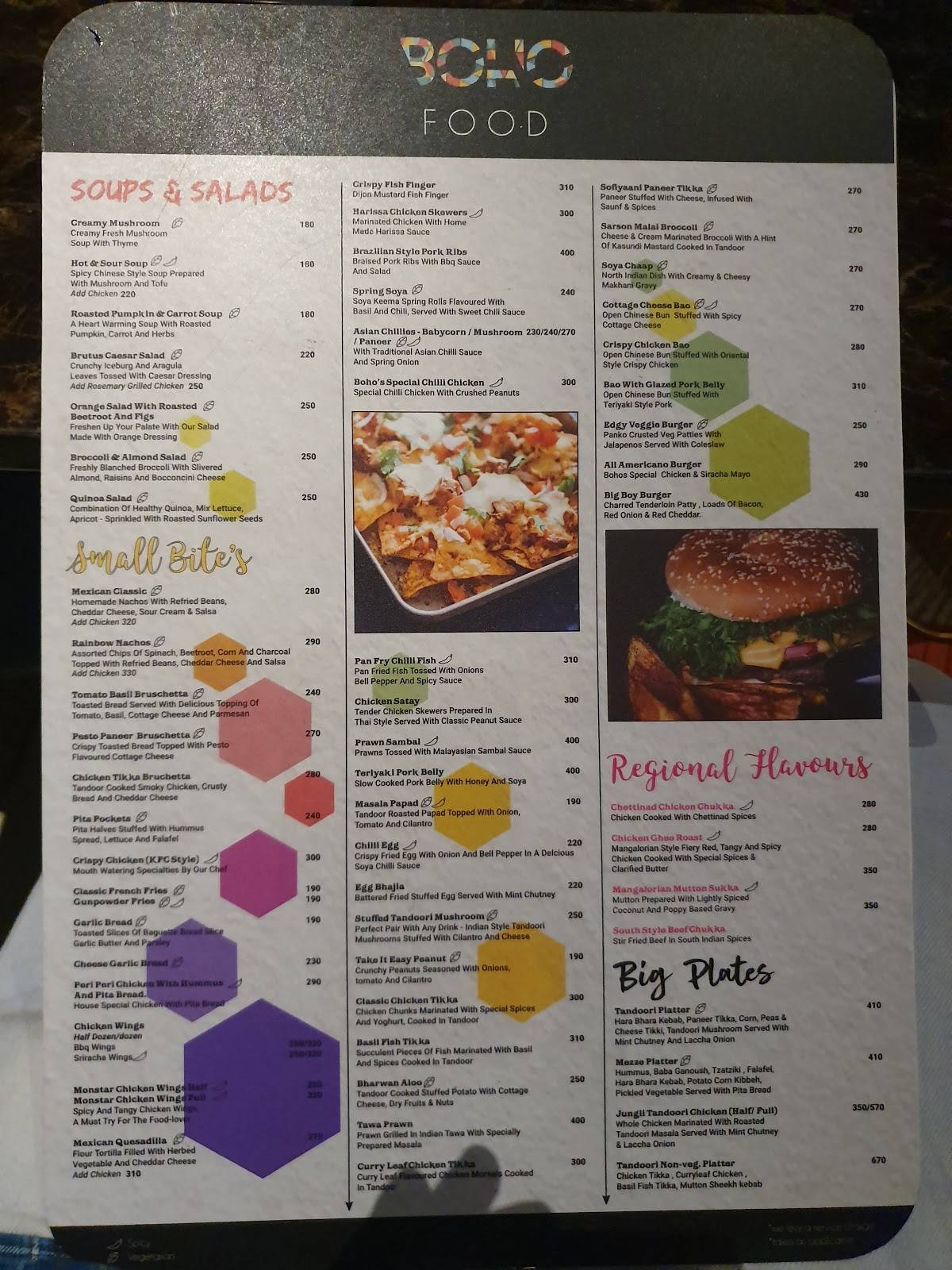 Menu at BOHO Rooftop Restaurant & Bar, Bengaluru, ITPL Main Rd