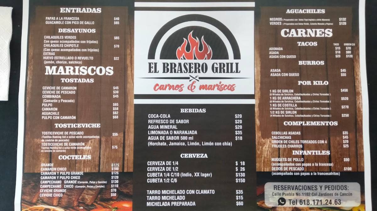 Menu at BRASERO GRILL DGO restaurant, Durango