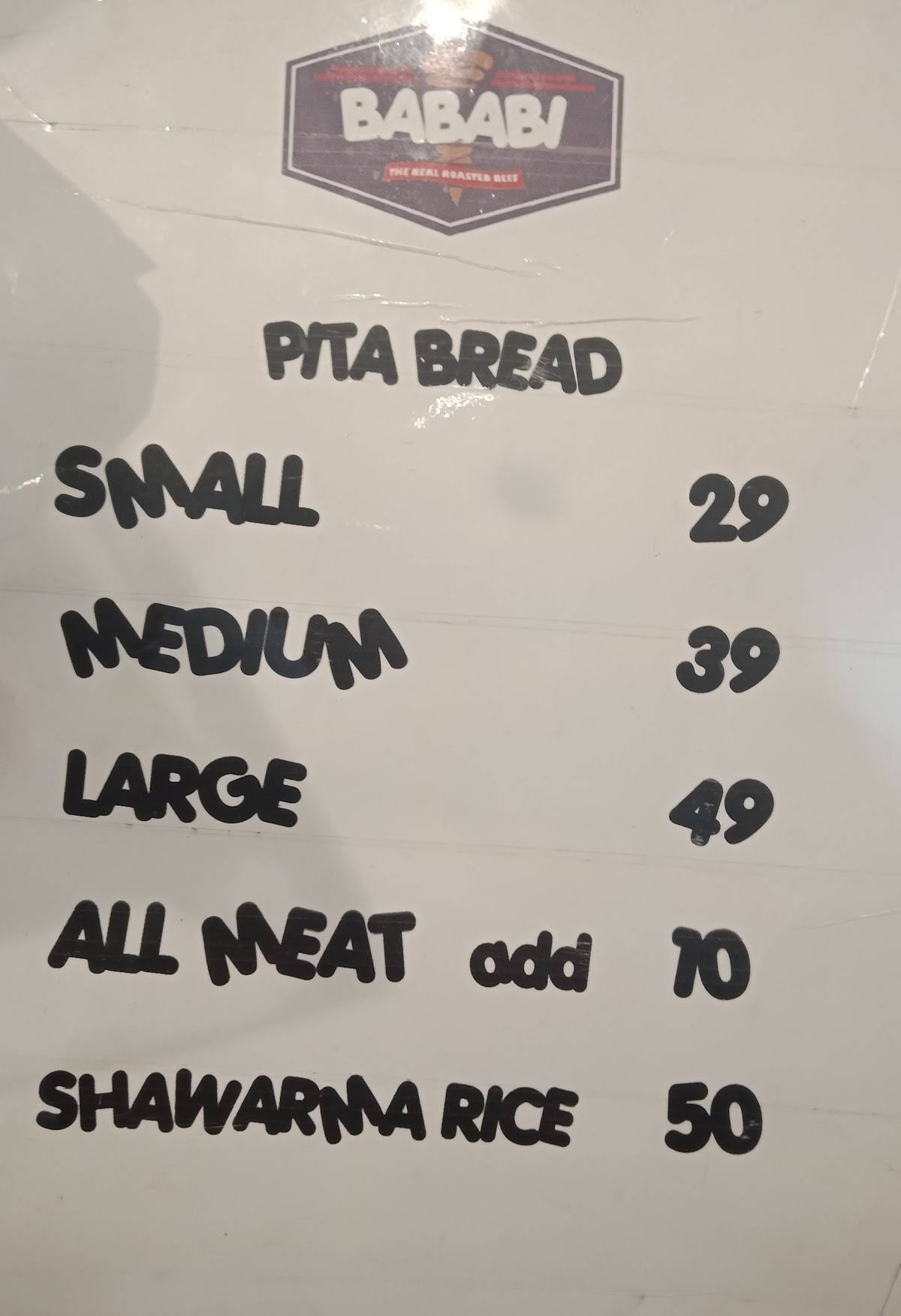 Carta del restaurante Bababi Shawarma, Ciudad Quezon, 5 Susano Rd