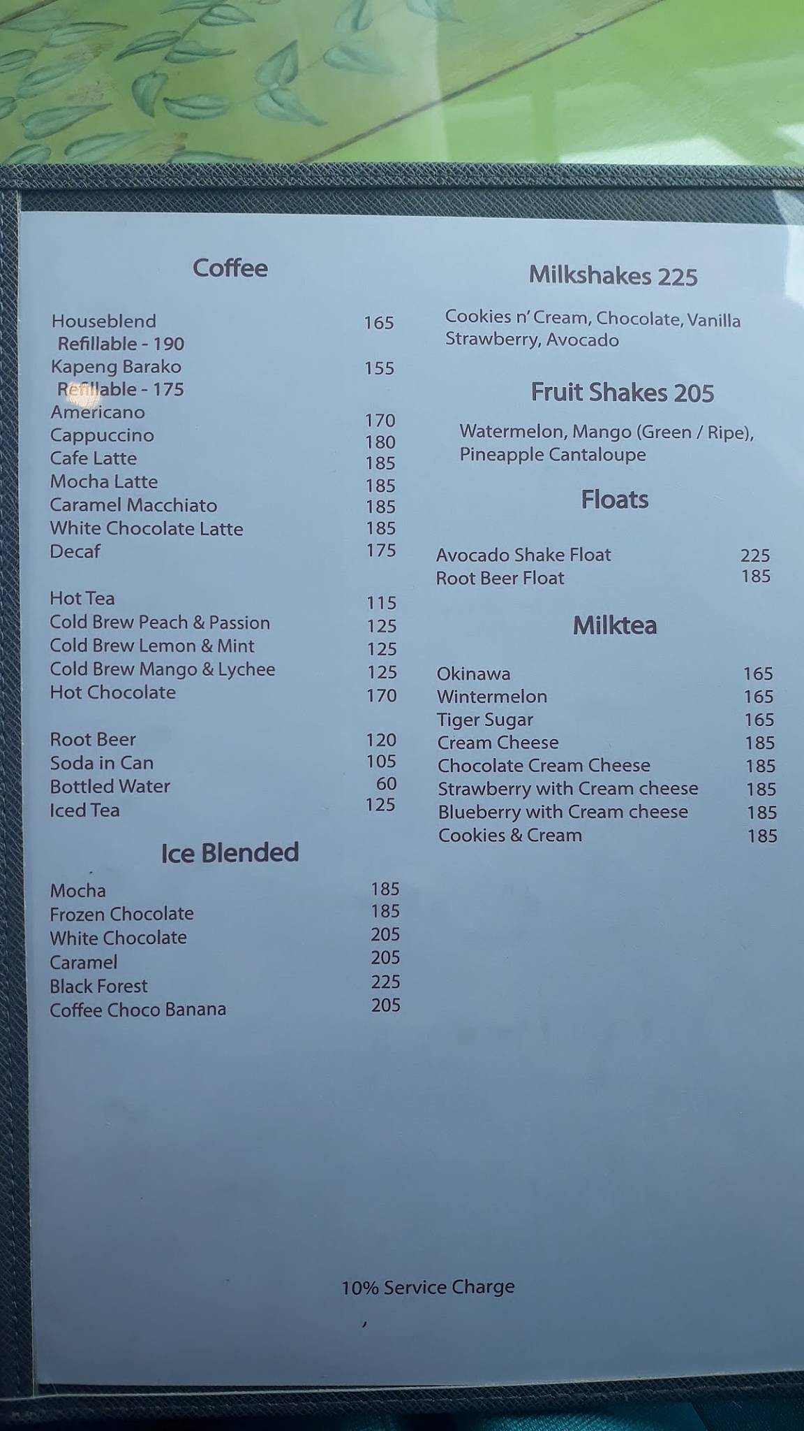 Menu at Bag of Beans, Twin Lakes restaurant, Laurel, 3V94+FP6
