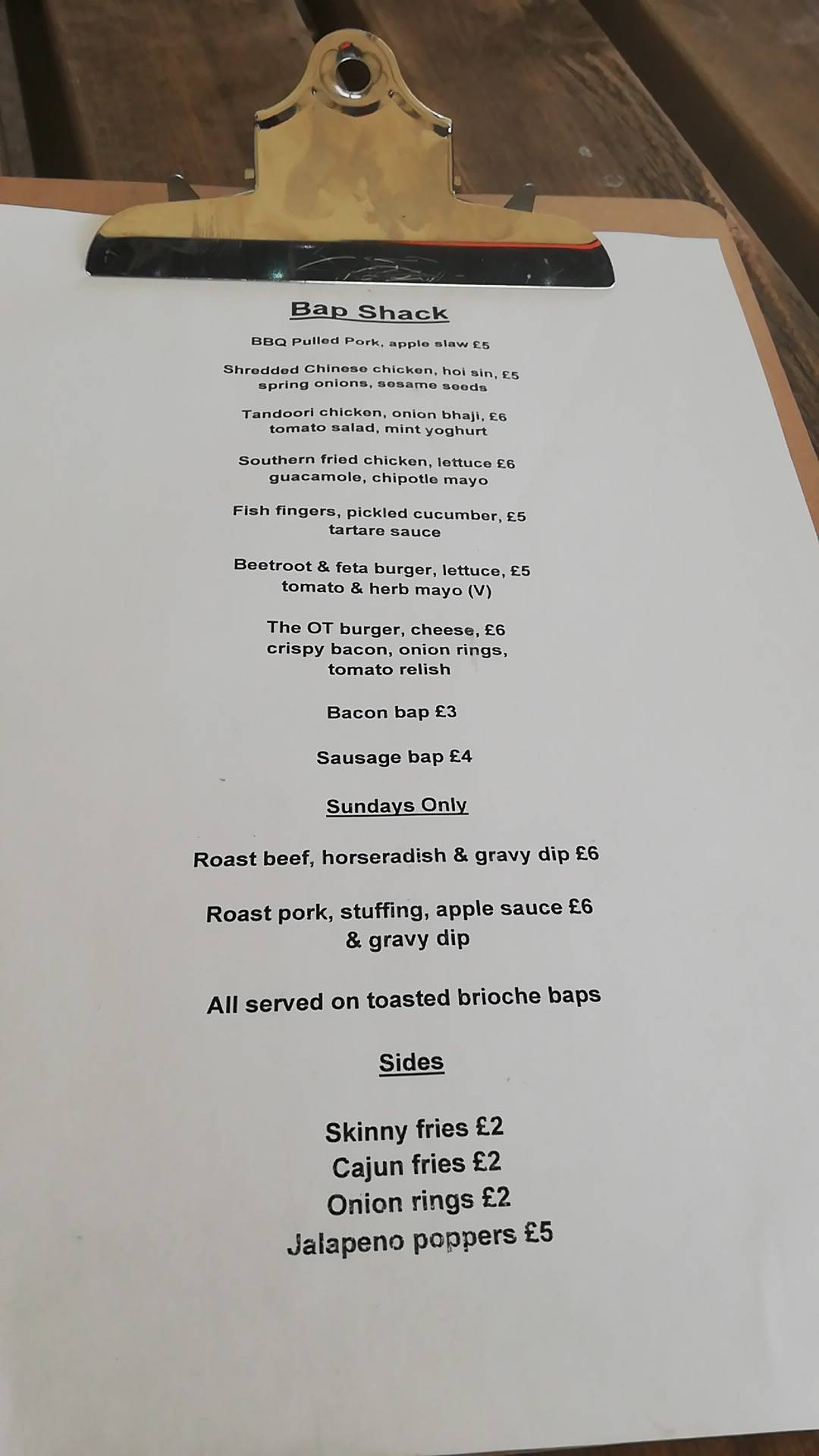 Menu at The Orange Tree pub & bar, Baldock