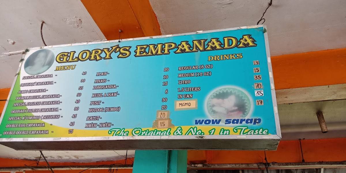 Menu at Batac Riverside Empanadaan restaurant, Batac