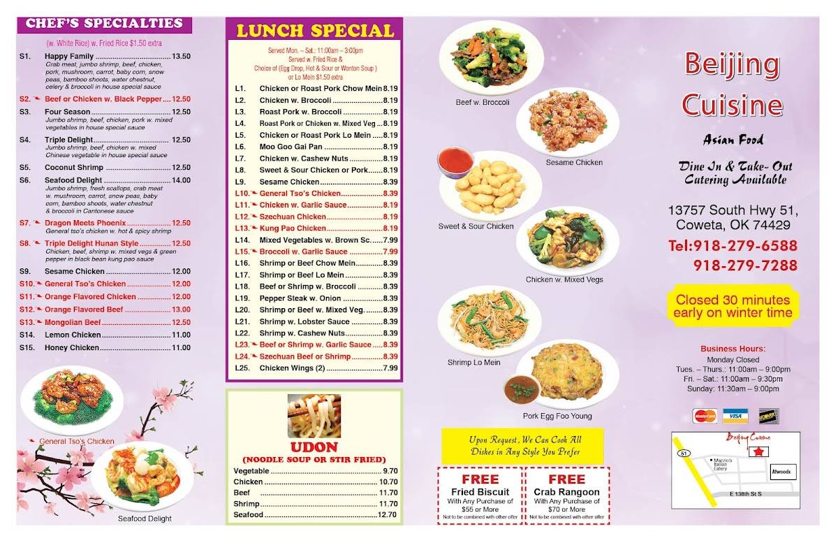 Menu at Beijing Cuisine restaurant, Coweta, OK-51