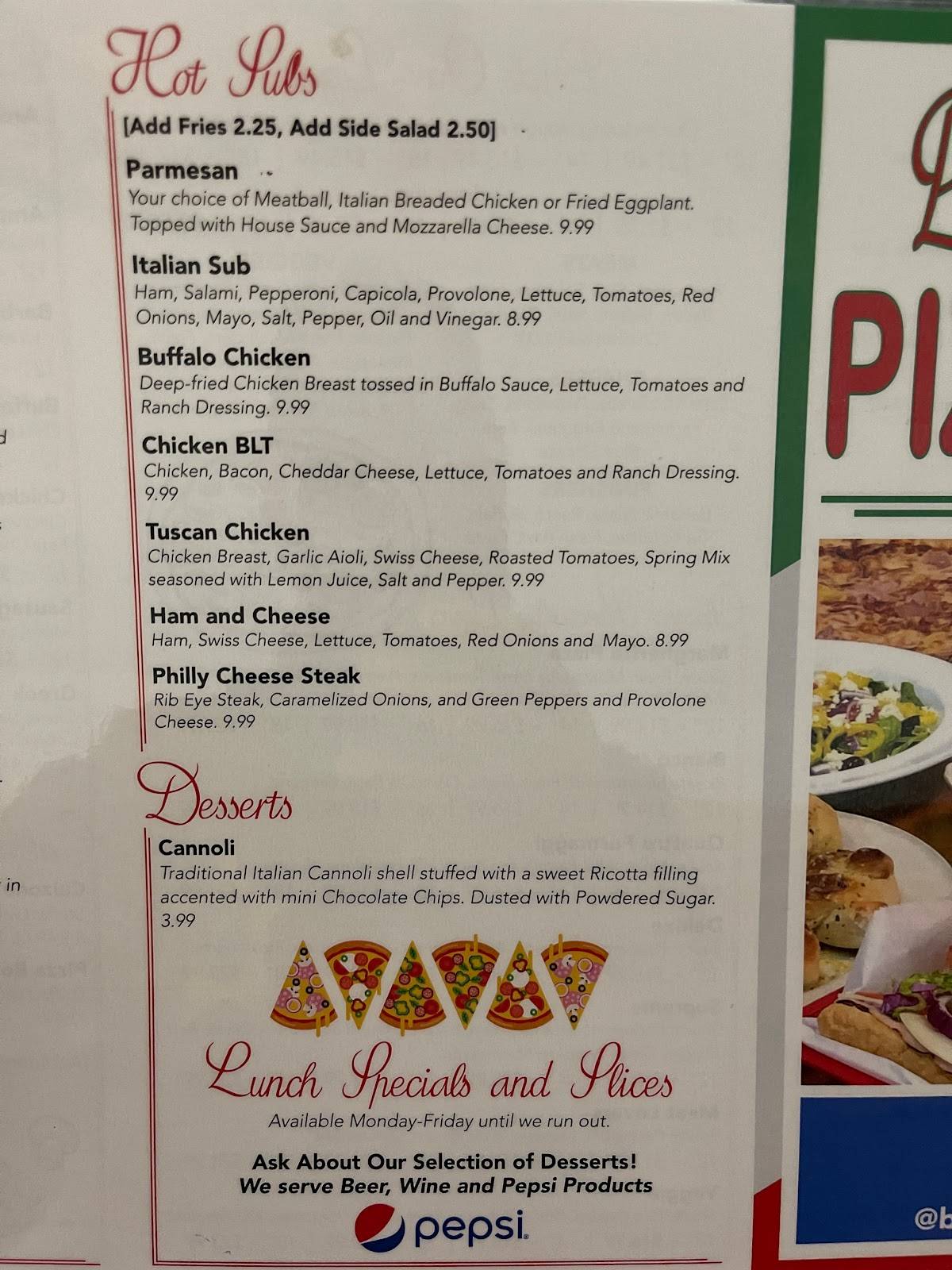 Menu at Bella Nonna Pizzeria & More, Tavares