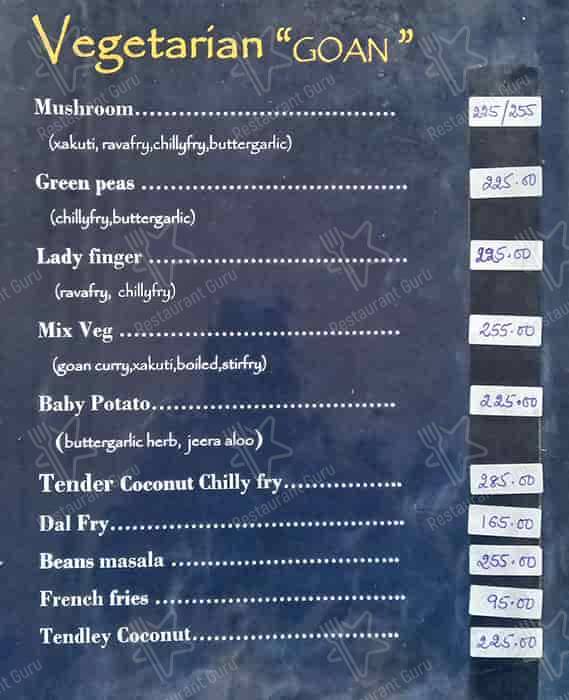 Menu at Bhatti Village Family Bar & Restaurant -- Best Goan Rrestaurant ...