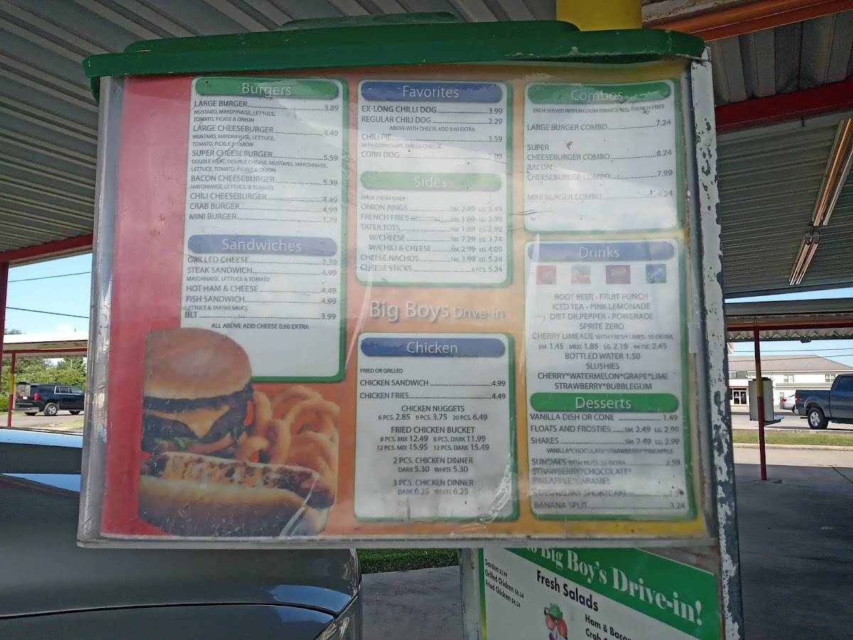 Menu at Big Boy's restaurant, New Roads, 300 Hospital Rd