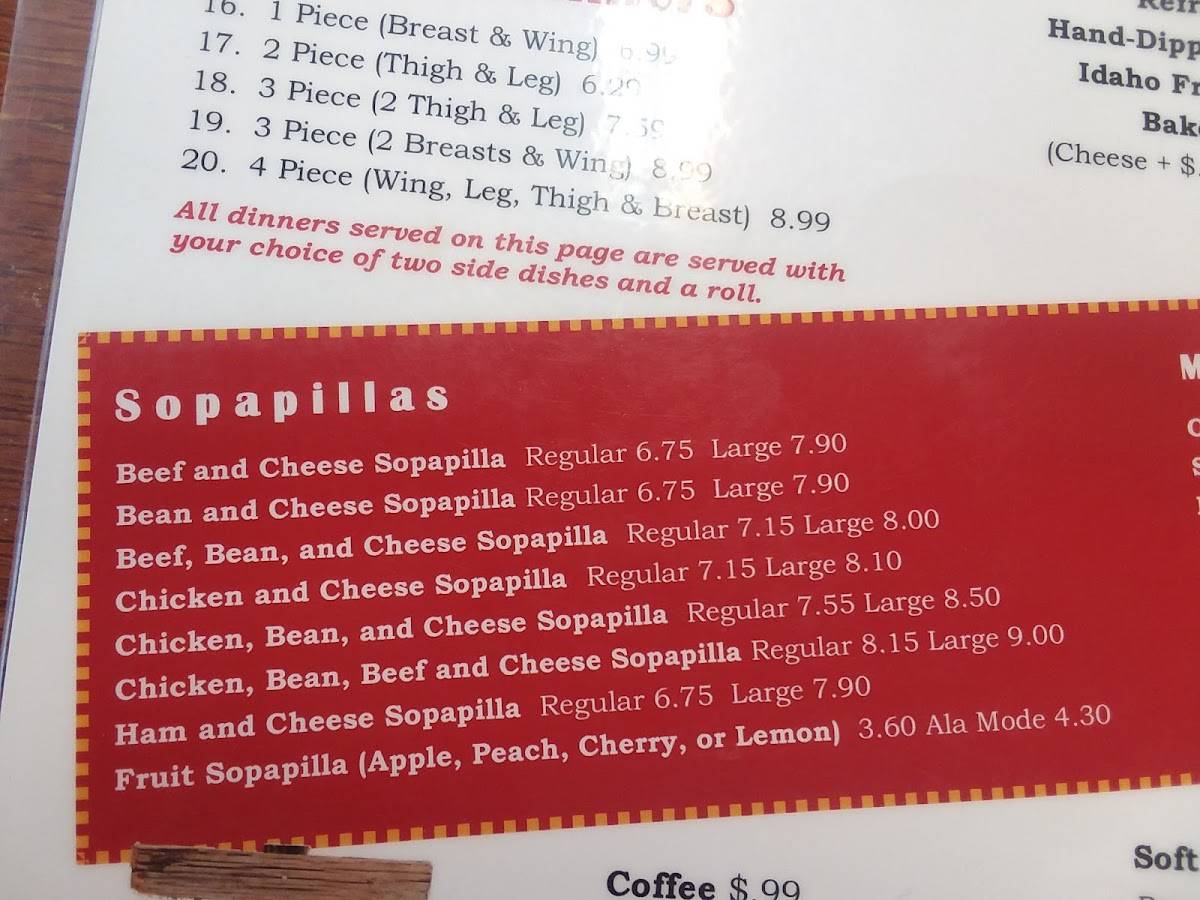 Menu at Bill's Real Pit BBQ, North Zanesville
