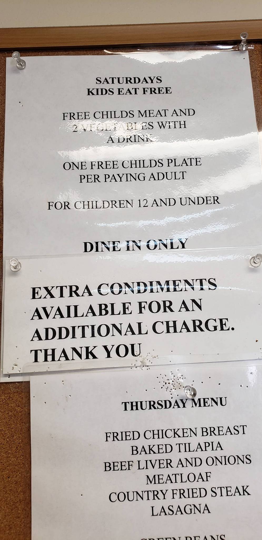 Menu at White House Restaurant, Warrior