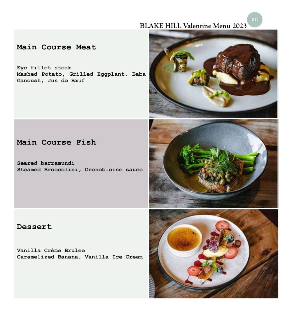 Menu at Blake Hill North Perth cafe, North Perth