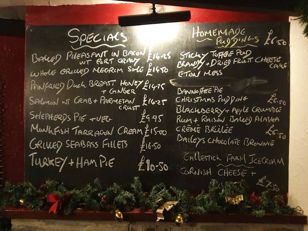 Menu at Bolingey Inn pub & bar, Perranporth