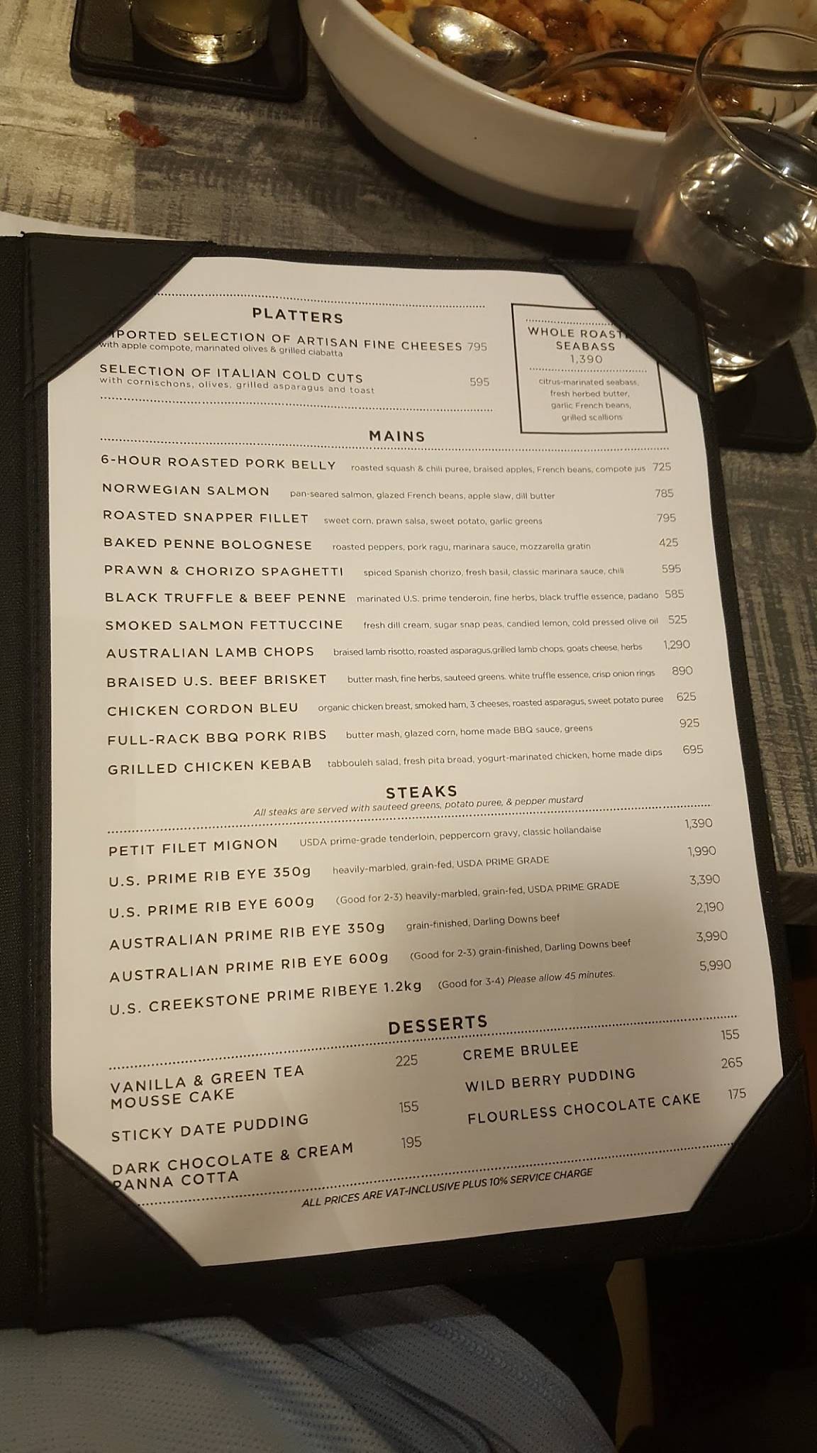 Menu at Bondi&Bourke Davao restaurant, Davao City