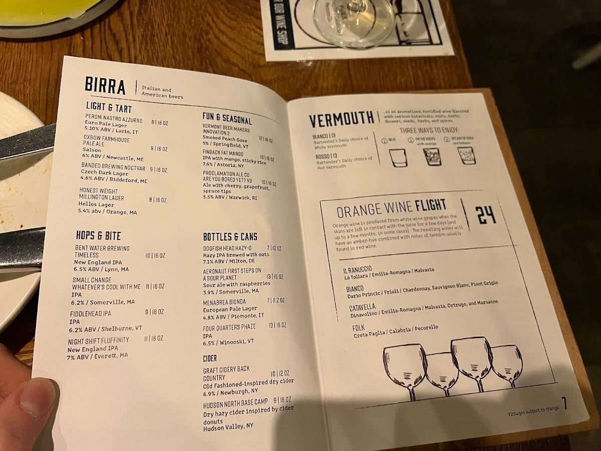 Menu at Terra pub & bar, Boston