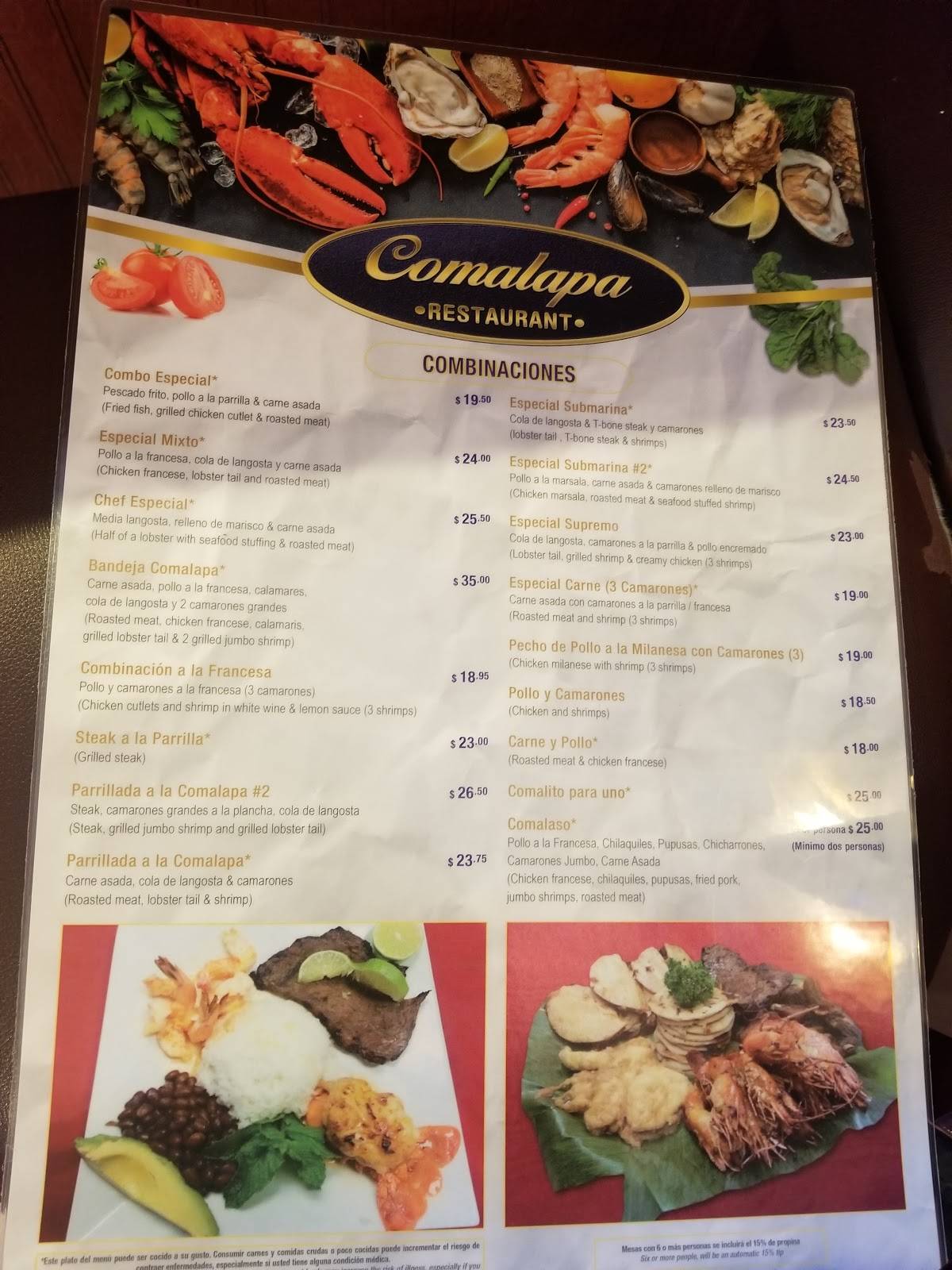 Menu at Comalapa Restaurant BRENTWOOD, Brentwood