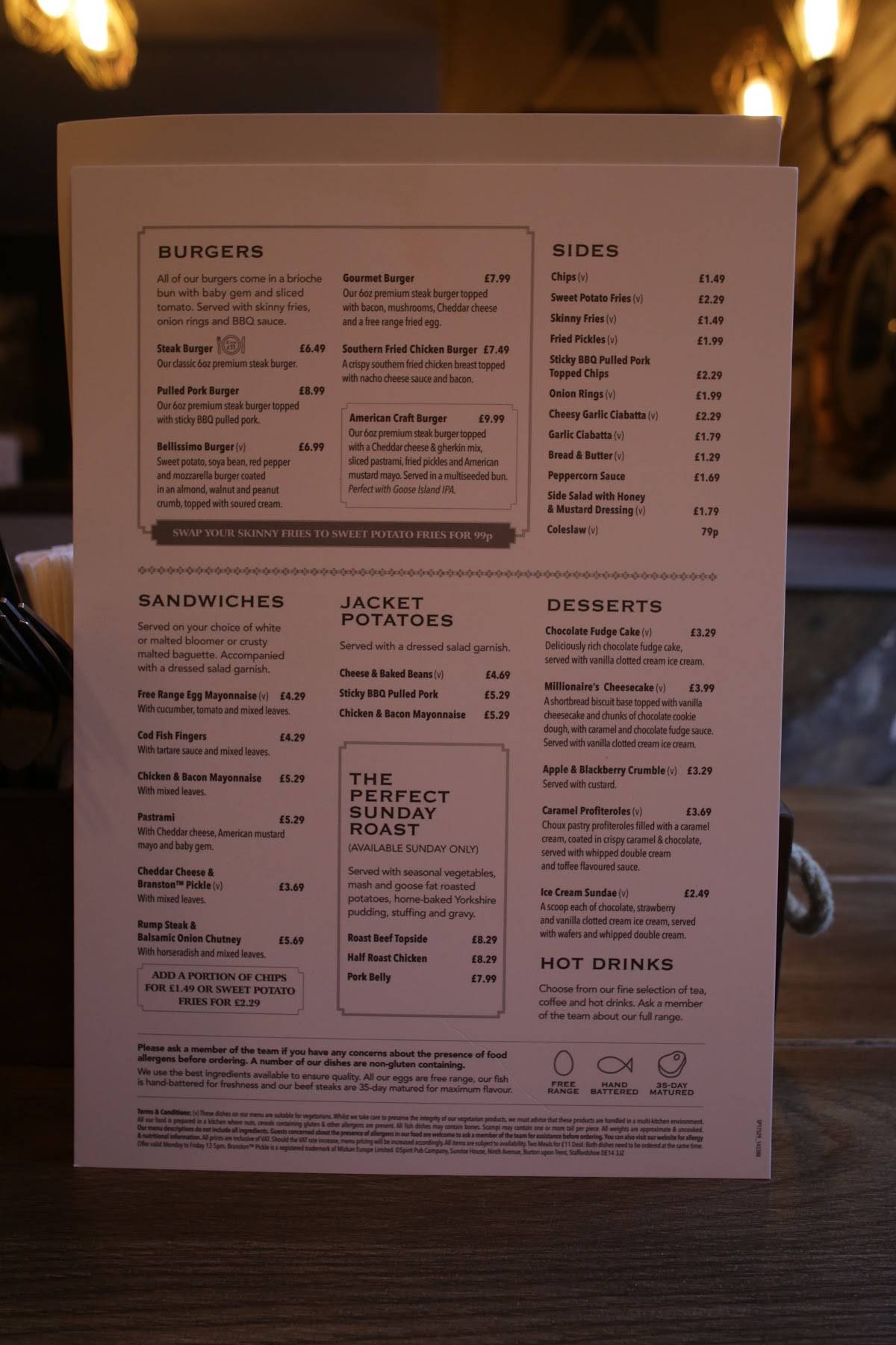 Menu at Royal Oak pub & bar, Bristol, 43 High St