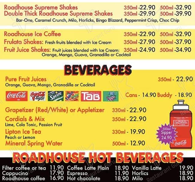 Menu at Burger Box Roadhouse restaurant, Benoni