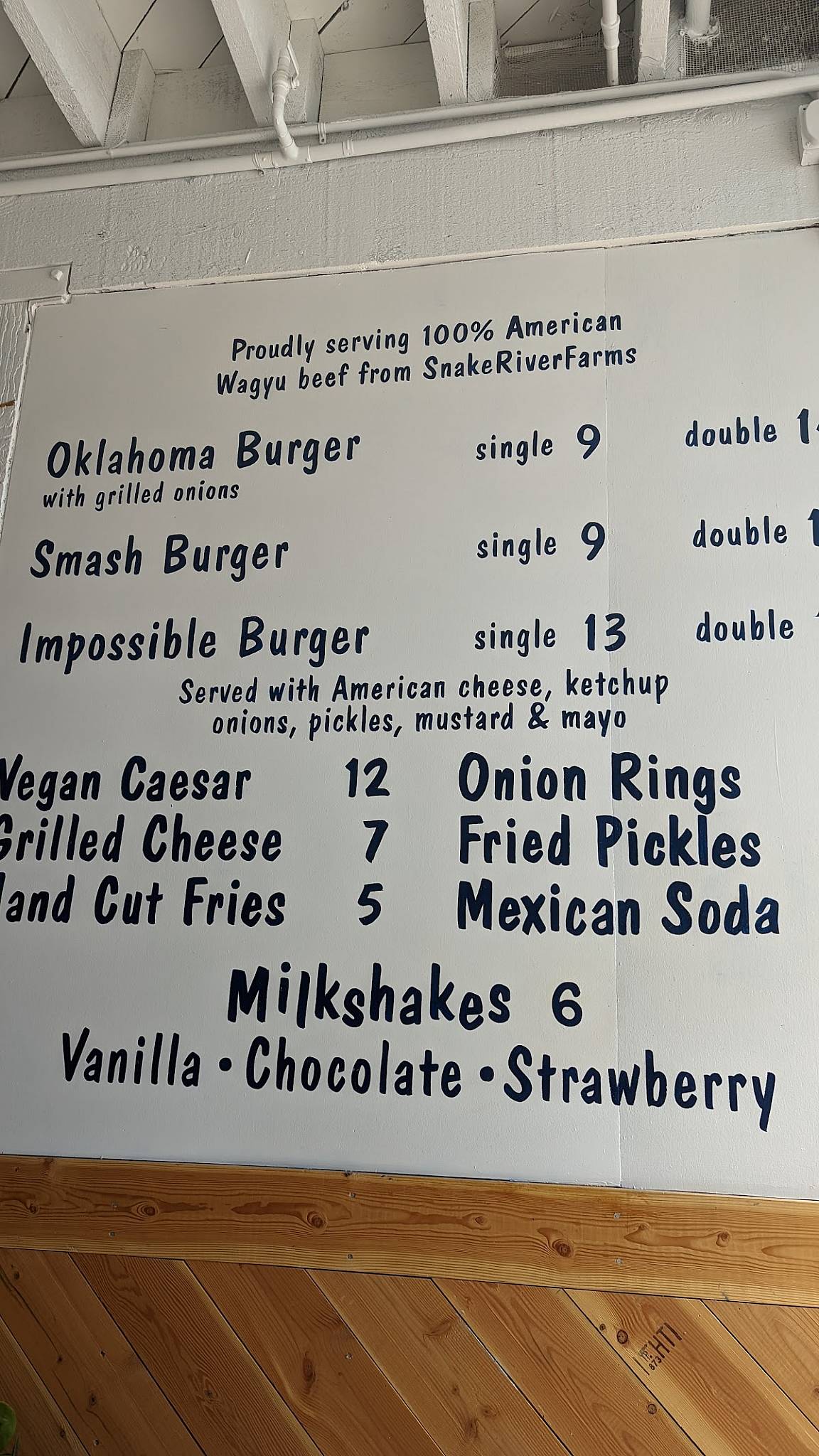 Menu at Burger She Wrote Hollywood restaurant, Los Angeles