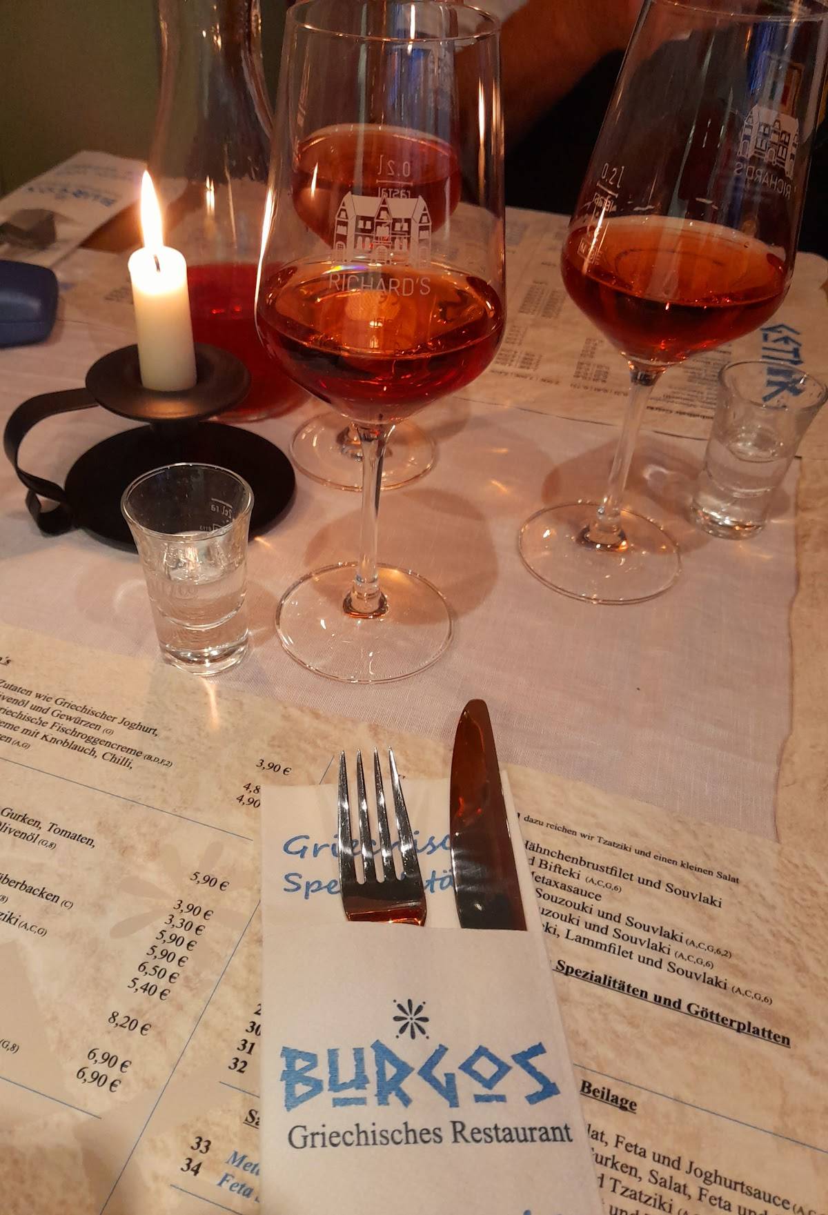 Speisekarte von Burgos - Griechisches Restaurant, Burg (Spreewald)