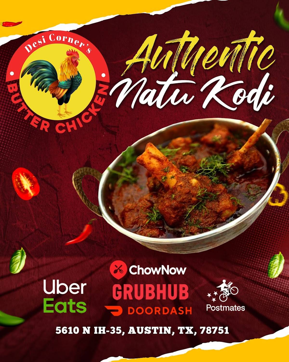Menu at Butter Chicken restaurant, Austin