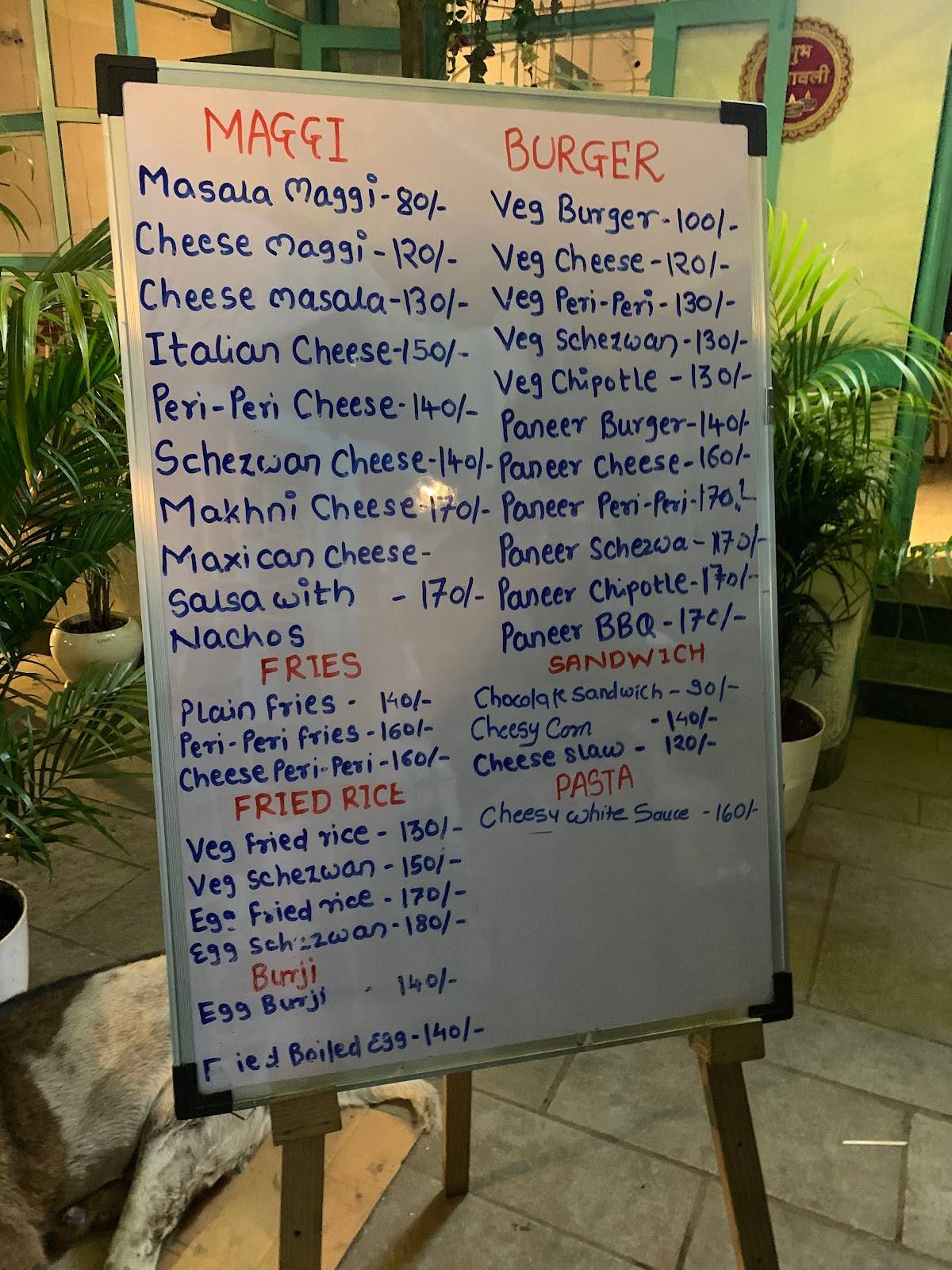 Menu at CAFE FLYING GYPSYS, Pune