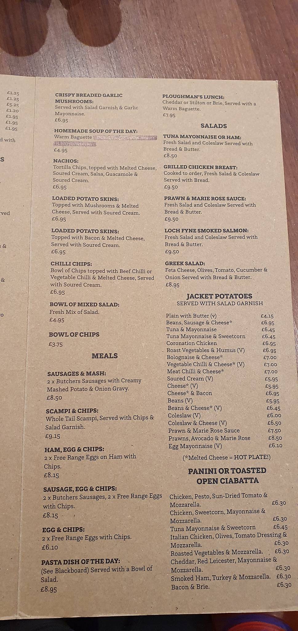 Menu at Cafe Mio, Epping